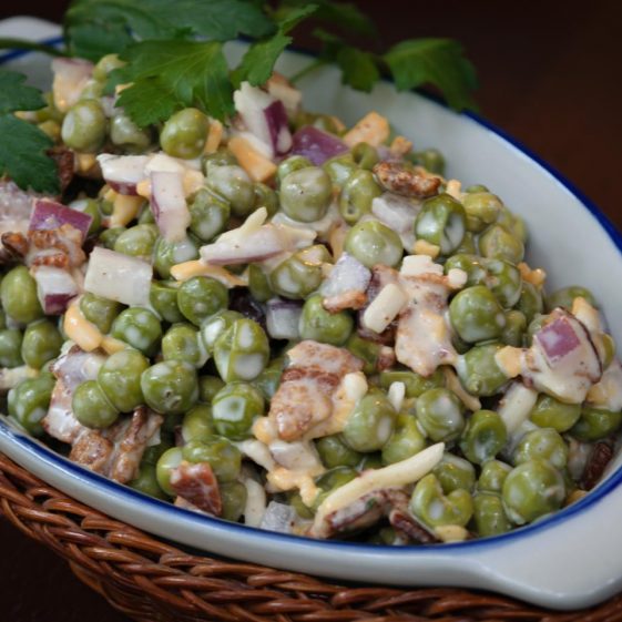 BACON RANCH PEA SALAD - Skinny Daily Recipes